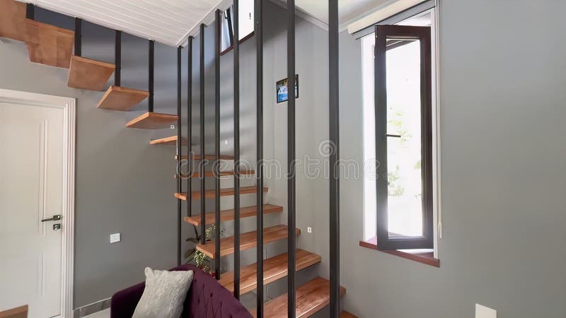 Interior of New House, View of the Stairs and Modern Interior Stock ...