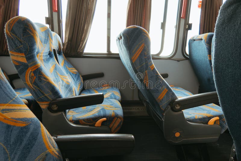 Interior of new modern bus stock image. Image of coach - 256997413