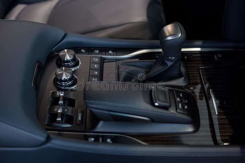 Interior of New Modern Car with Automatic Transmission. Modern ...