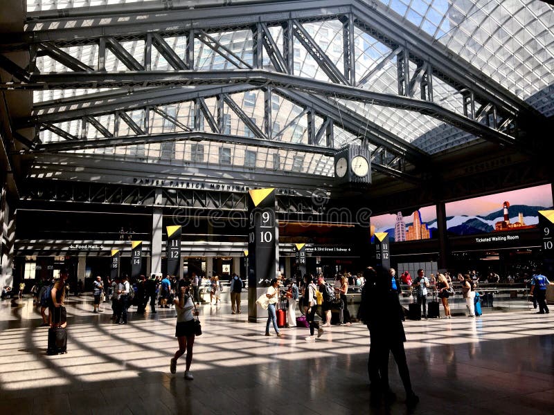 Interior of the New Moynihan Train Hall at Penn Station in Manhattan ...