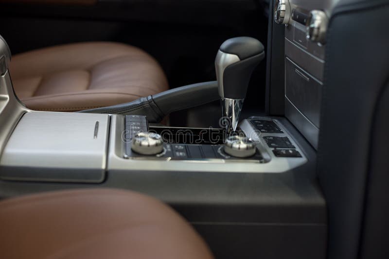 Interior of New Vehicle with Automatic Transmission. Modern ...
