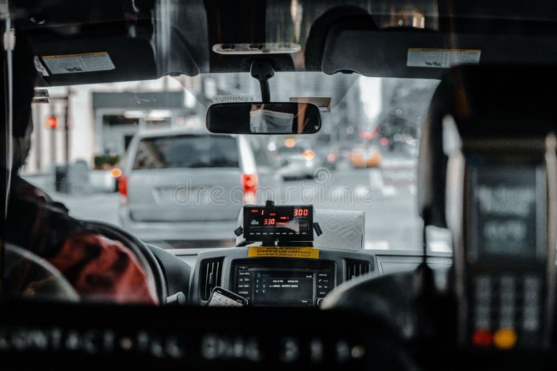 Interior of a New York Taxi Cab Editorial Image - Image of transport ...