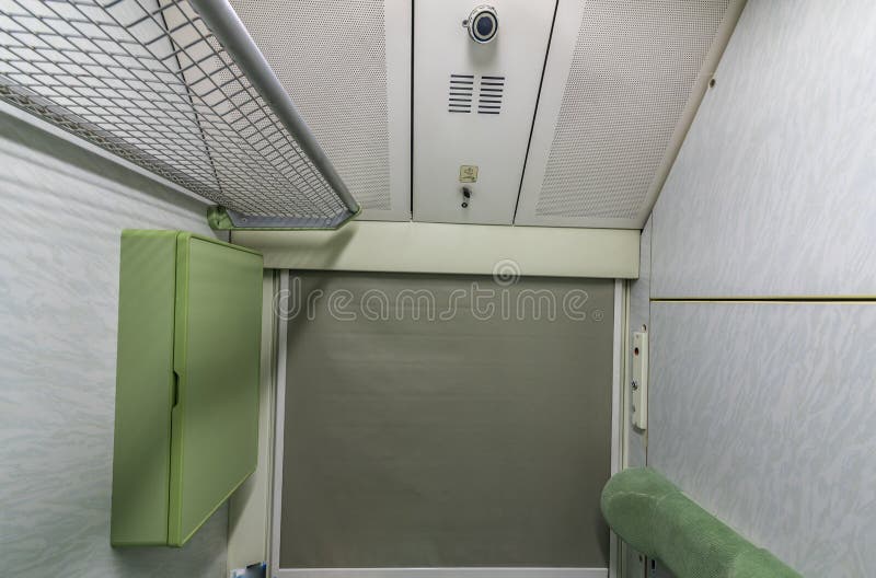 Interior of Night Train with Beds and Wash Basin Stock Image - Image of ...