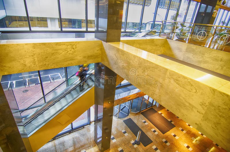 Interior of an Office Building Lobby with Reception Stock Image - Image ...