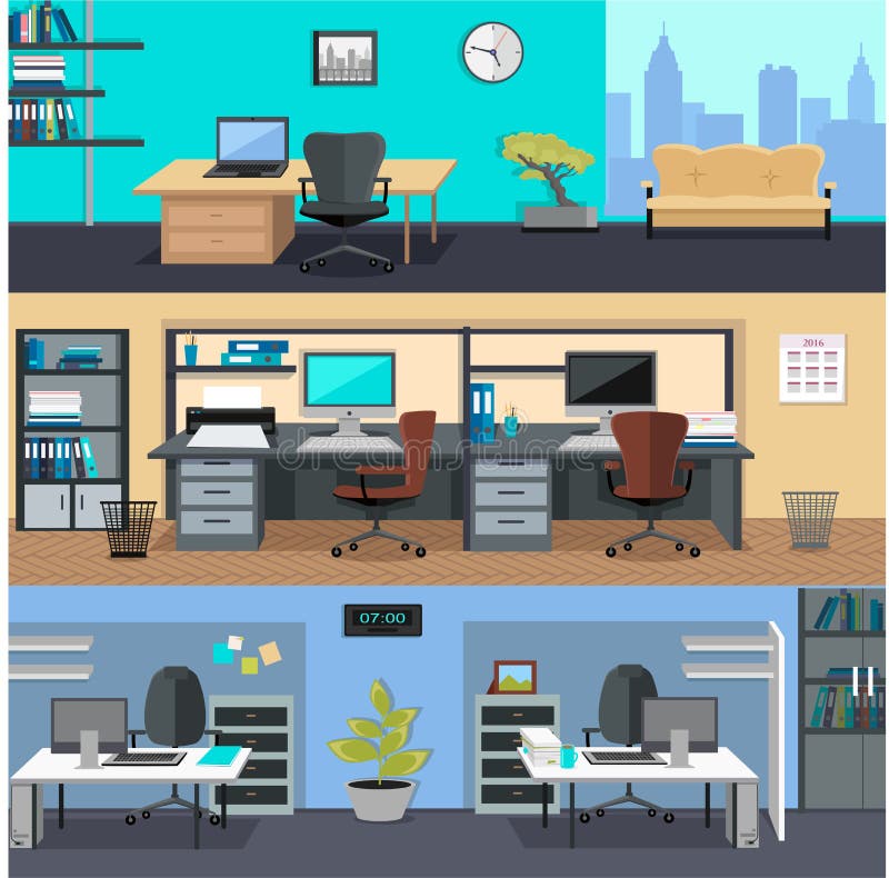 Interior Office Room. Illustration for Design Stock Vector ...