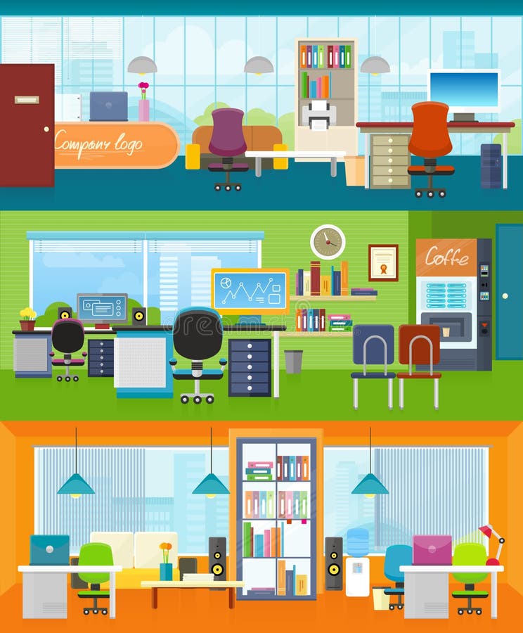 Interior Office Room. Illustration for Design Stock Vector ...