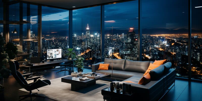 Interior Office Room Virtual Background Stock Illustration ...