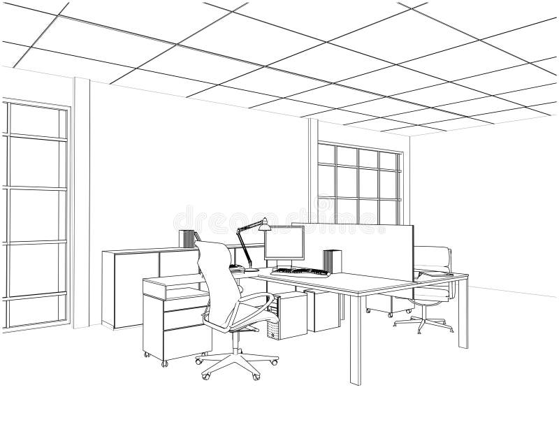 Interior Office Rooms Vector 06 Stock Vector - Illustration of room ...