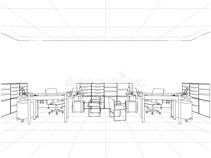 Interior Office Rooms Vector 06 Stock Vector - Illustration of room ...