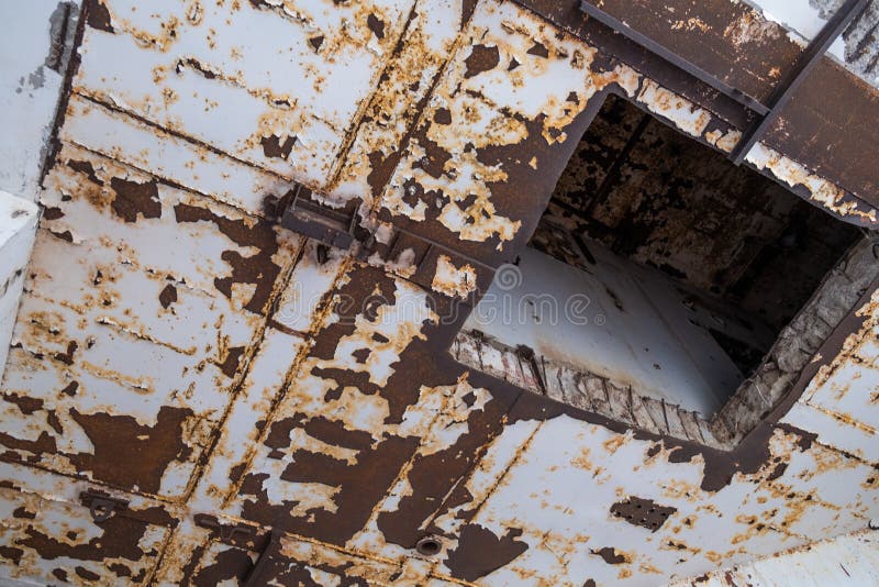 Interior of an Old Abandoned Building with Traces of Rust on the Walls ...