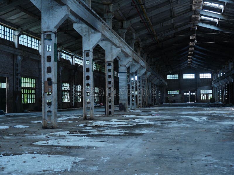Interior of an Old Abandoned Industrial Factory Stock Photo - Image of ...