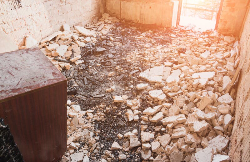 Fire in the house stock photo. Image of blaze, heat, house - 92293864