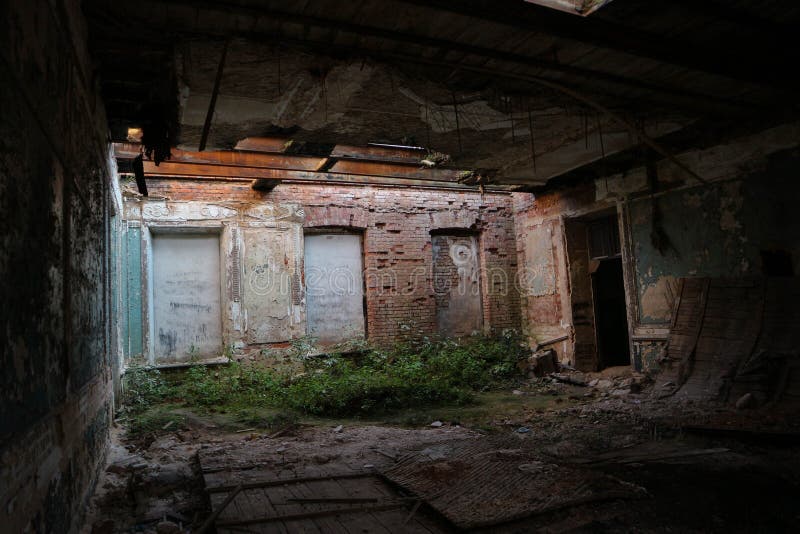 The Interior of the Old Abandoned Manor after the Fire Stock Image ...