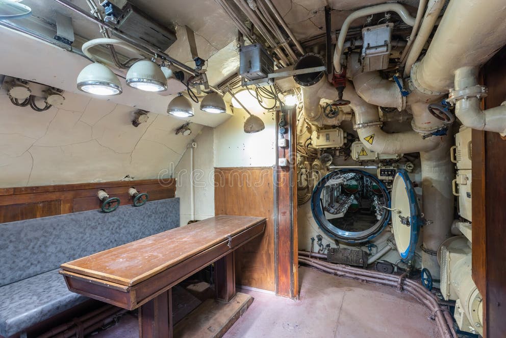 Interior of Old Abandoned Russian Soviet Submarine. Interior of Combat ...