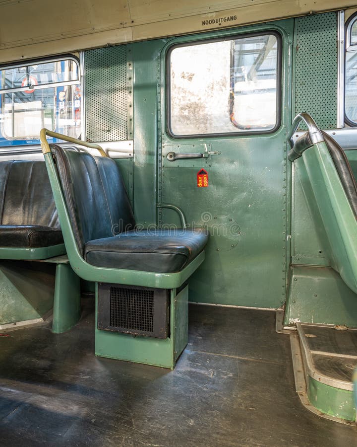 Interior of an Old American Bus Stock Image - Image of americana, empty ...