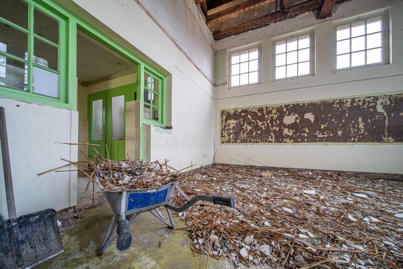 Interior of an Old Building that is Being Demolished Stock Photo ...