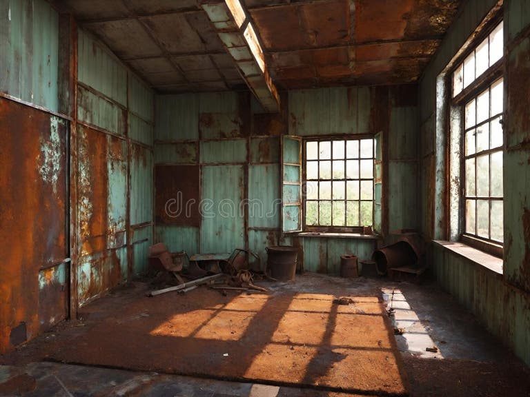 Interior of the Old Building Stock Illustration - Illustration of wall ...