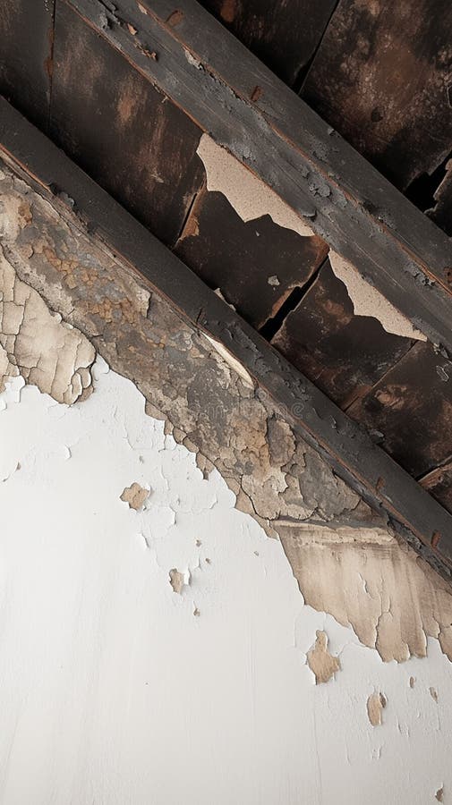 Interior of Old Building Water Damage Causes Cracked Ceiling Stock ...