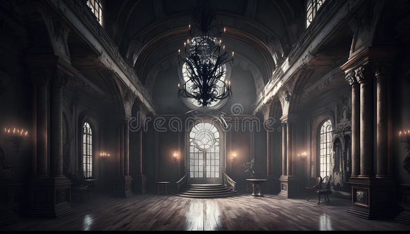 Interior of an Old Castle. 3D Render. Fantasy Stock Illustration ...