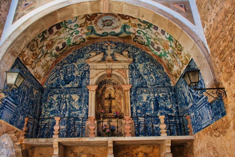 Interior of an Old Cathedral in Obidos, Portugal Editorial Photography ...