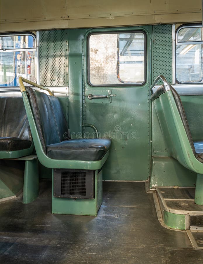 Interior of an Old American Bus Stock Image - Image of transport ...