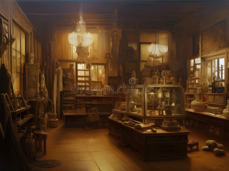 The Interior of an Old Cluttered Antique Store Full of Curios and ...