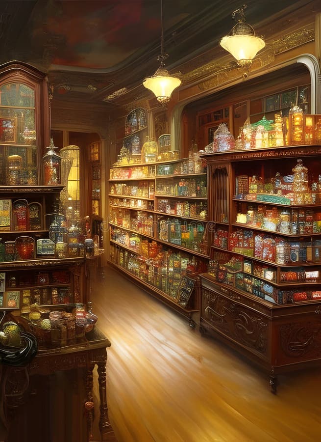 The Interior of an Old Fashioned Candy Store with Jars of Sweets and ...