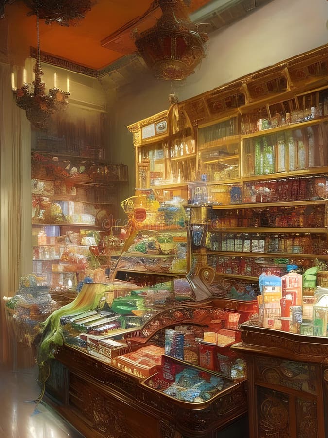 The Interior of an Old Fashioned Candy Store with Jars of Sweets and ...