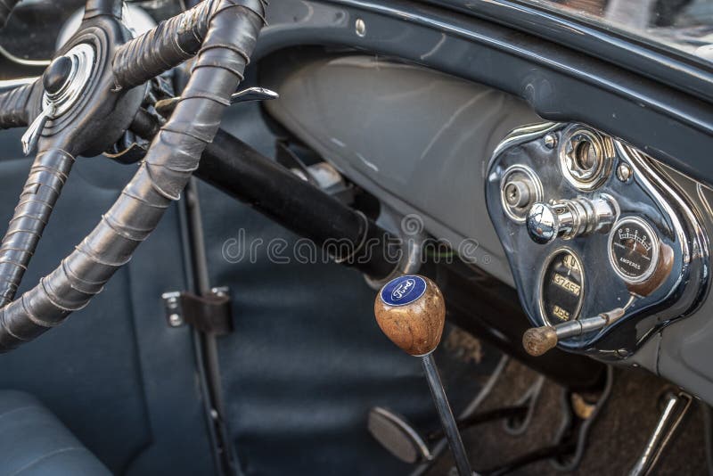 Interior of an Old Ford Car Editorial Photo - Image of interior ...