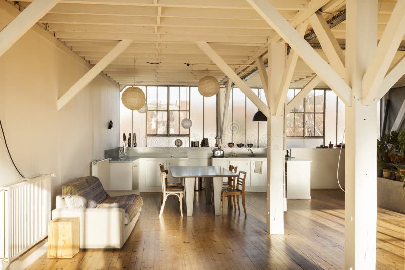 Interior old loft stock photo. Image of light, large - 29343702