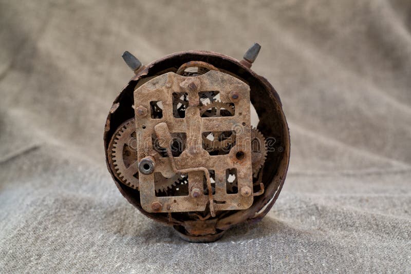 Interior of an Old Mechanical Clock Stock Image - Image of rusted ...
