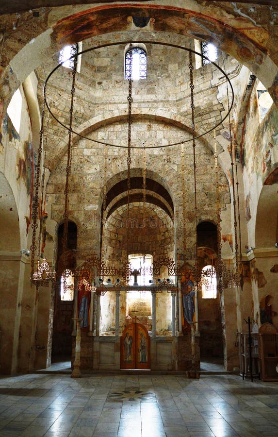 Interior Of The Old Orthodox Monastery Stock Image - Image of dome ...