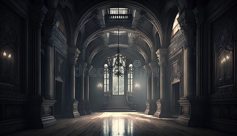 Interior of an Old Palace. 3d Rendering, 3d Illustration Stock ...