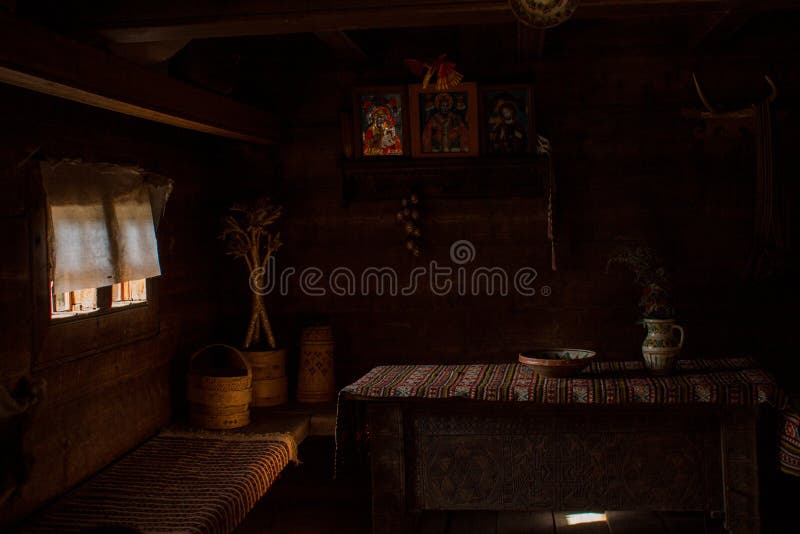 Interior of a Slavic Home (9th Century) Stock Image - Image of indoor ...