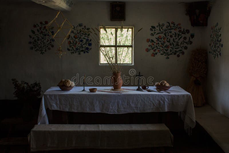 Interior of an Old Slavic House with a Window Editorial Photography ...