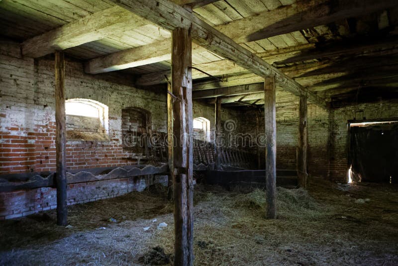 Interior of an Old Stable Horse Stall Stock Image - Image of farming ...