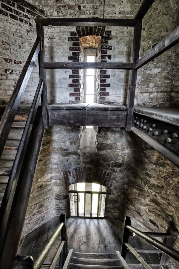 Interior of the Old Tower with Wooden Stairs Stock Photo - Image of ...