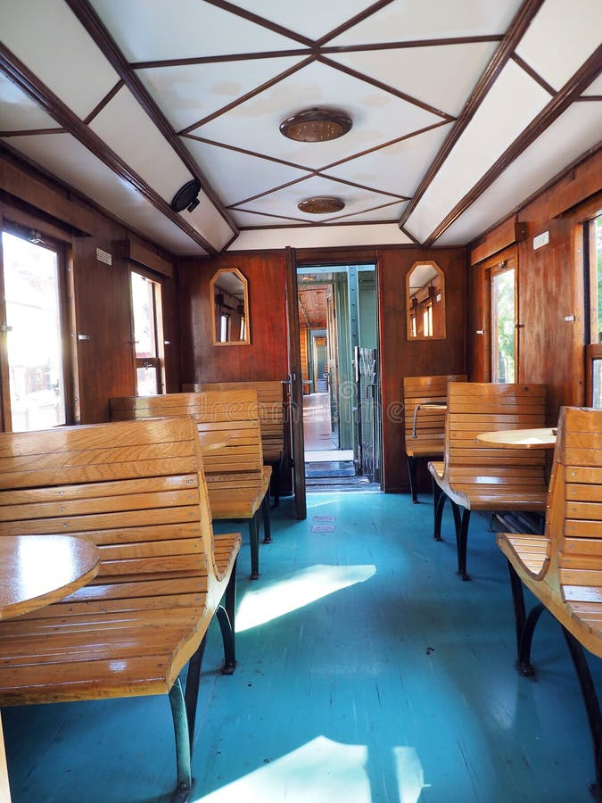 Interior of Old Train Carriage Stock Photo - Image of famous, table ...