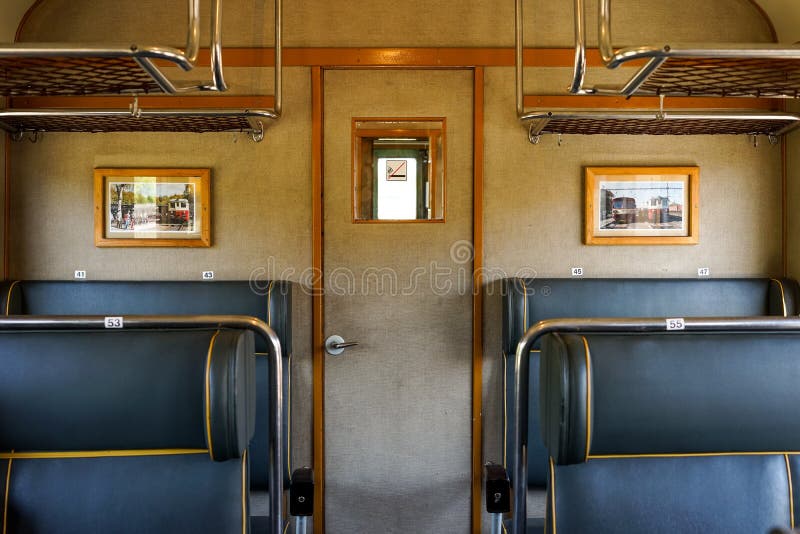Interior of an old train stock photo. Image of czech - 125407978