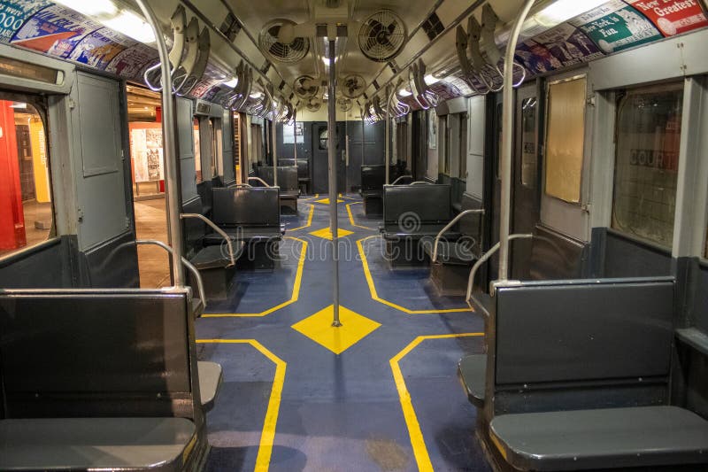 Interior of an Old Train at the Subway Station in the New York Transit ...