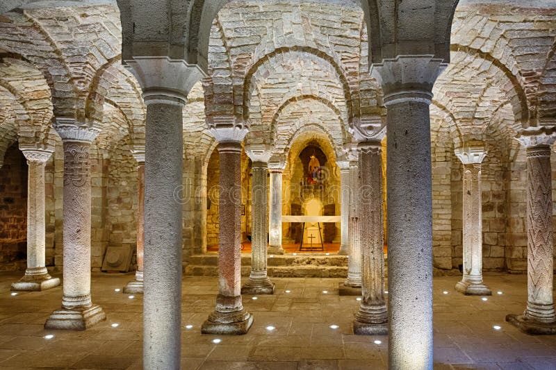Interior of an Old Underground Crypt with an Altar Stock Image - Image ...