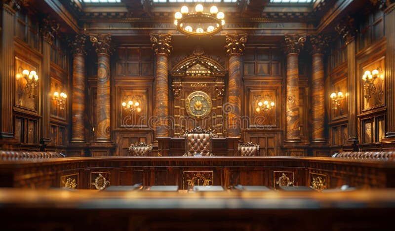 The Interior of Old Vintage Court Room Stock Photo - Image of legal ...