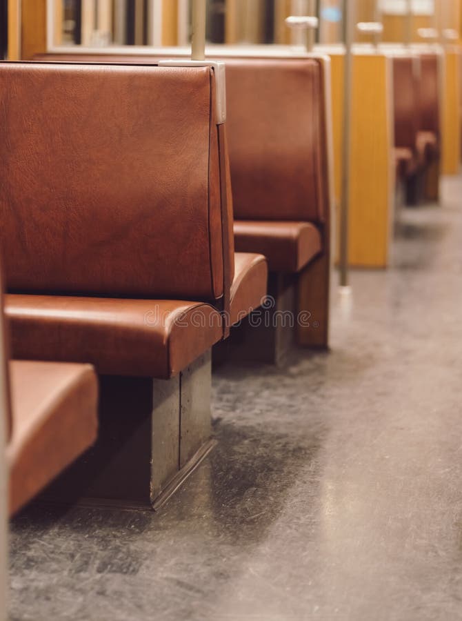 Interior Old Vintage Subway Trains in Munich Stock Photo - Image of ...