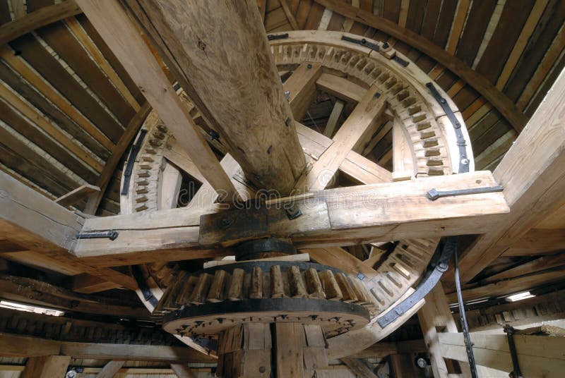 Interior Of An Old Windmill Stock Photo - Image of weel, grinding ...