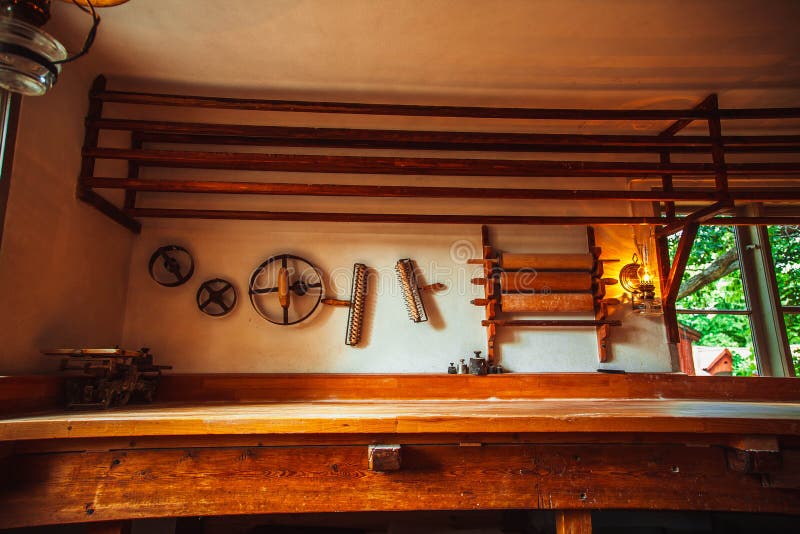 Interior of an Old Workshop. Editorial Stock Photo - Image of retro ...