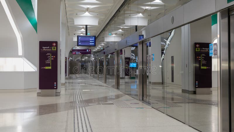 The Interior of One of the Metro Station in Doha City Editorial Stock ...