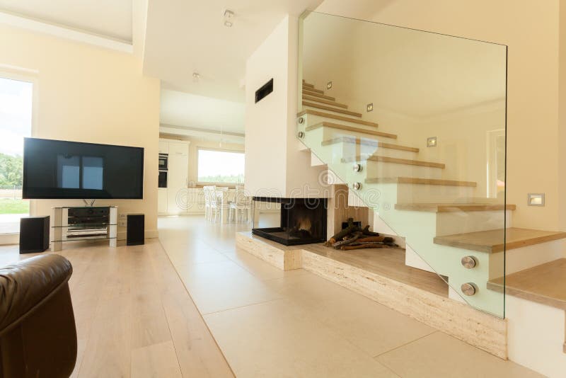 Interior of Open Area at Home Stock Photo - Image of living, comfort ...