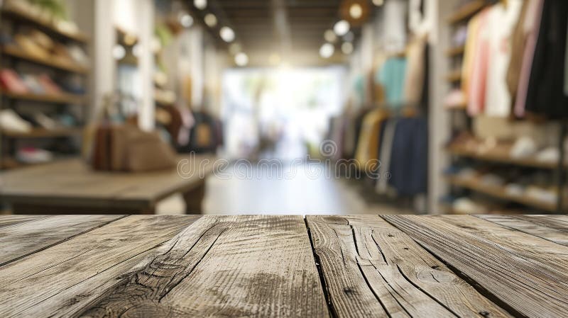 Interior of an Open Clothing Store Space with Bokeh Effects. Stock ...