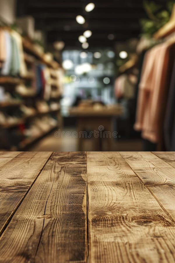 Interior of an Open Clothing Store Space with Bokeh Effects. Stock ...