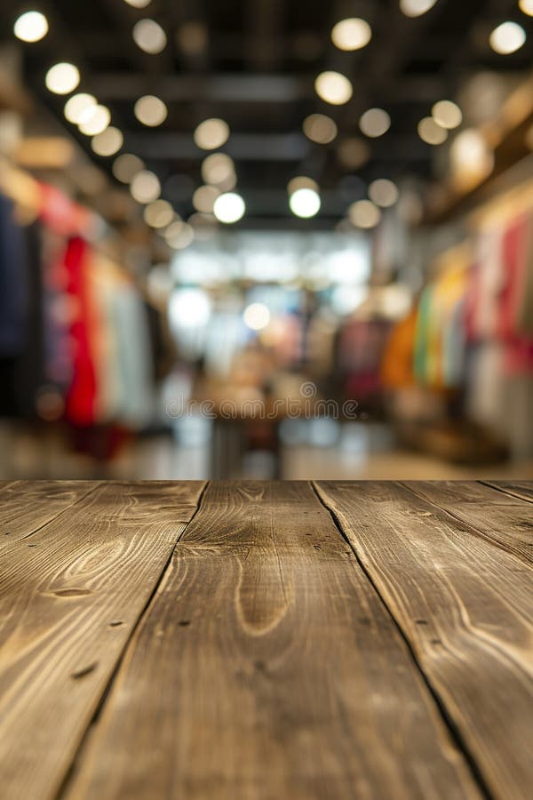 Interior of an Open Clothing Store Space with Bokeh Effects. Stock ...